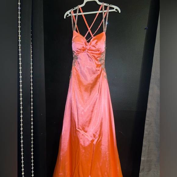 Morgan & Co. | Dresses | Beautiful Morgan Co Bright Coral Pink Prom ...